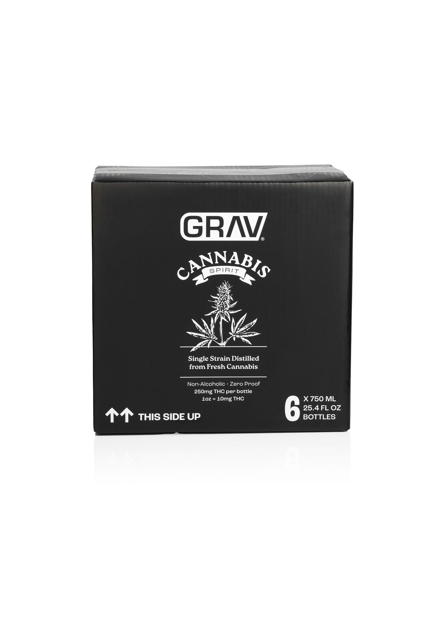 GRAV® Cannabis Spirit 250mg Black Label, 750ml Bottle 6-Pack