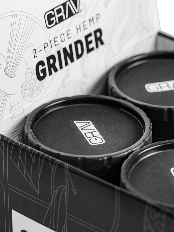 GRAV® 2-piece Hemp Plastic Grinder - 16 Pack w/ POP Display